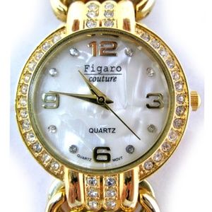 Figaro Couture | Accessories | New Womens Watch Pearl Crystal Gold ...